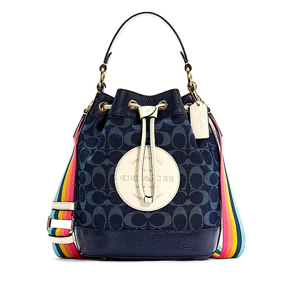 Coach | Bags | Coach Dempsey Drawstring Bucket Bag In Signature Denim ...